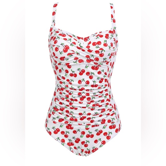 Swim | Cherry Print Swimsuit White | Poshmark